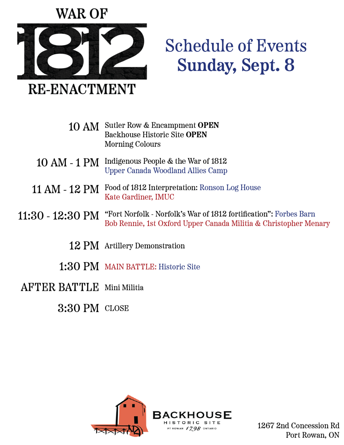 War of 1812 Re-Enactment - Long Point Region Conservation Authority